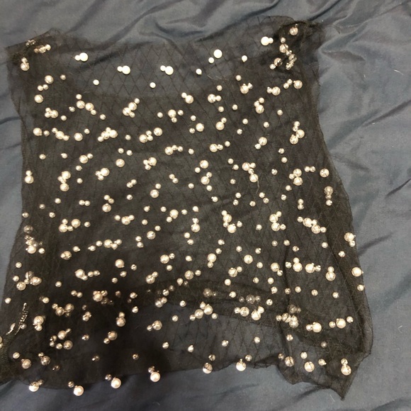 Tops | Fishnet Pearl Crop Top | Poshmark